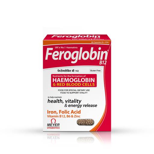 Buy Feroglobin - B12 Capsules - with Folic Acid, Vitamin B12 - for ...